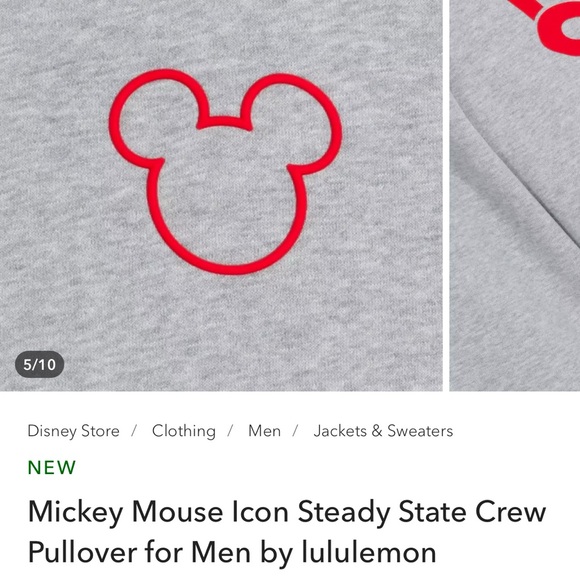 lululemon athletica | Sweaters | Mickey Mouse Icon Steady State Crew ...